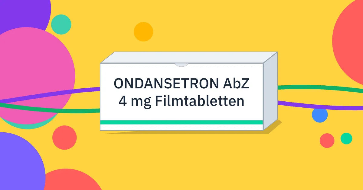 Symbolbild: Packung mit der Aufschrift ONDANSETRON AbZ 4 mg Filmtabletten (PZN 01810037) – Verfügbarkeit und Bezug in Apotheken in Frankfurt am Main