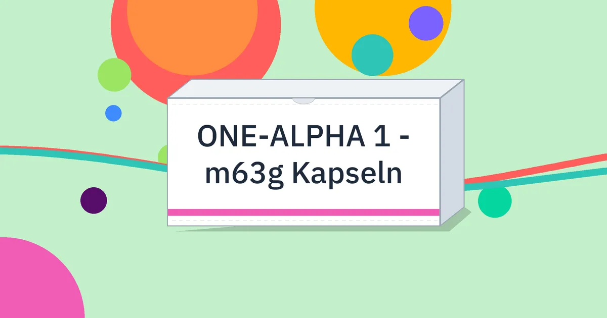 Symbolbild: Packung mit der Aufschrift ONE-ALPHA 1 -m63g Kapseln (PZN 20053866) – Verfügbarkeit und Bezug in Apotheken in Frankfurt am Main