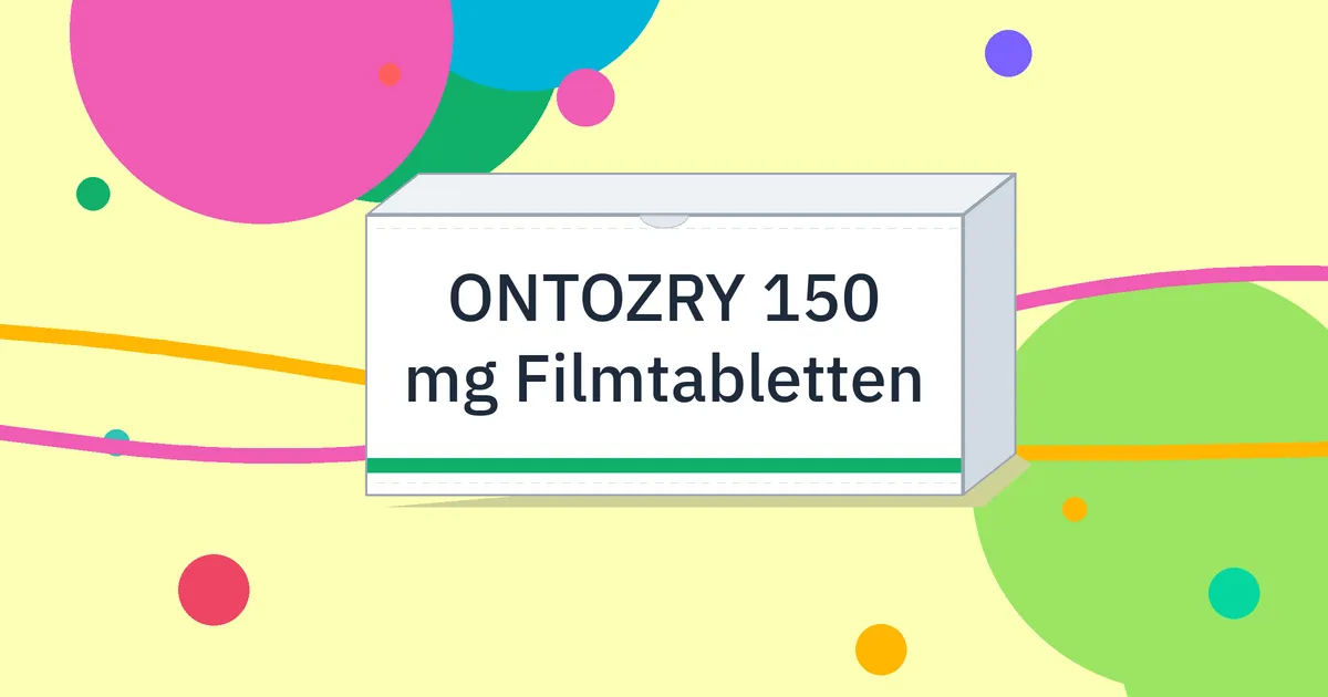 Symbolbild: Packung mit der Aufschrift ONTOZRY 150 mg Filmtabletten (PZN 17259363) – Verfügbarkeit und Bezug in Apotheken in Frankfurt am Main