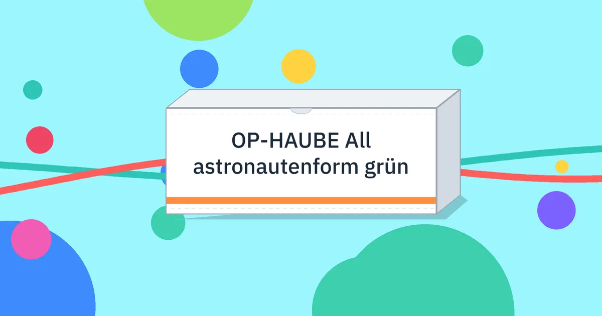 Symbolbild: Packung mit der Aufschrift OP-HAUBE All astronautenform grün (PZN 10846198) – Verfügbarkeit und Bezug in Apotheken in Frankfurt am Main
