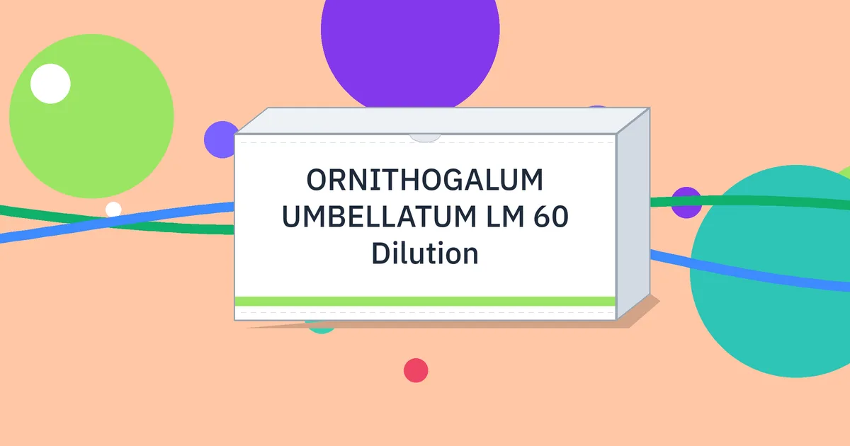 Symbolbild: Packung mit der Aufschrift ORNITHOGALUM UMBELLATUM LM 60 Dilution (PZN 12973771) – Verfügbarkeit und Bezug in Apotheken in Frankfurt am Main