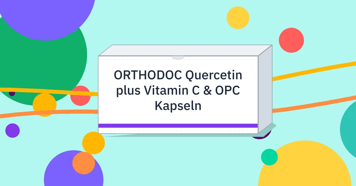 Symbolbild: Packung mit der Aufschrift ORTHODOC Quercetin plus Vitamin C & OPC Kapseln (PZN 19152853) – Verfügbarkeit und Bezug in Apotheken in Frankfurt am Main