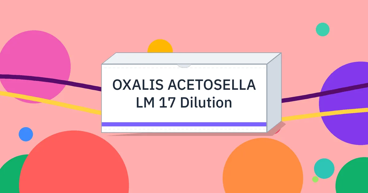 Symbolbild: Packung mit der Aufschrift OXALIS ACETOSELLA LM 17 Dilution (PZN 13629001) – Verfügbarkeit und Bezug in Apotheken in Frankfurt am Main