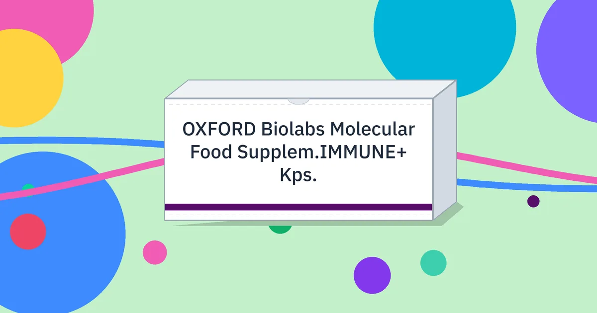 Symbolbild: Packung mit der Aufschrift OXFORD Biolabs Molecular Food Supplem.IMMUNE+ Kps. (PZN 16735287) – Verfügbarkeit und Bezug in Apotheken in Frankfurt am Main