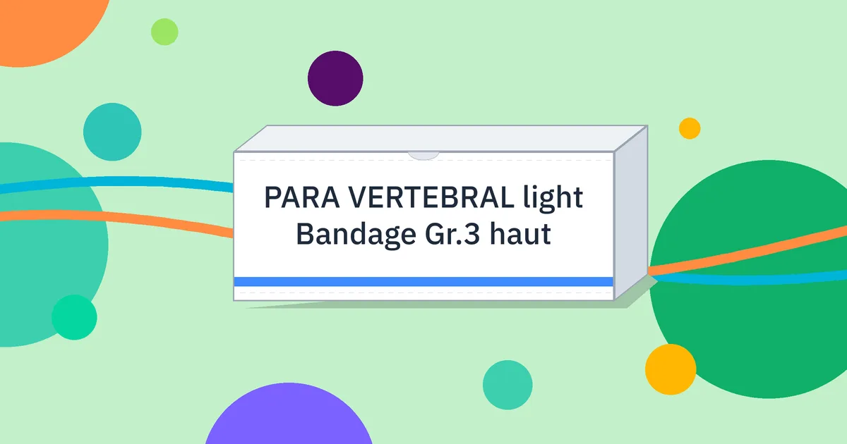 Symbolbild: Packung mit der Aufschrift PARA VERTEBRAL light Bandage Gr.3 haut (PZN 10003608) – Verfügbarkeit und Bezug in Apotheken in Frankfurt am Main