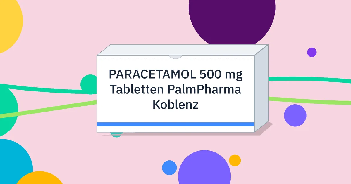 Symbolbild: Packung mit der Aufschrift PARACETAMOL 500 mg Tabletten PalmPharma Koblenz (PZN 16359140) – Verfügbarkeit und Bezug in Apotheken in Frankfurt am Main