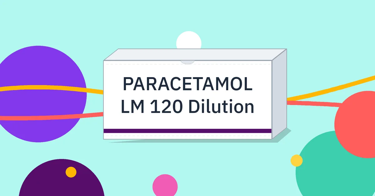 Symbolbild: Packung mit der Aufschrift PARACETAMOL LM 120 Dilution (PZN 12976634) – Verfügbarkeit und Bezug in Apotheken in Frankfurt am Main