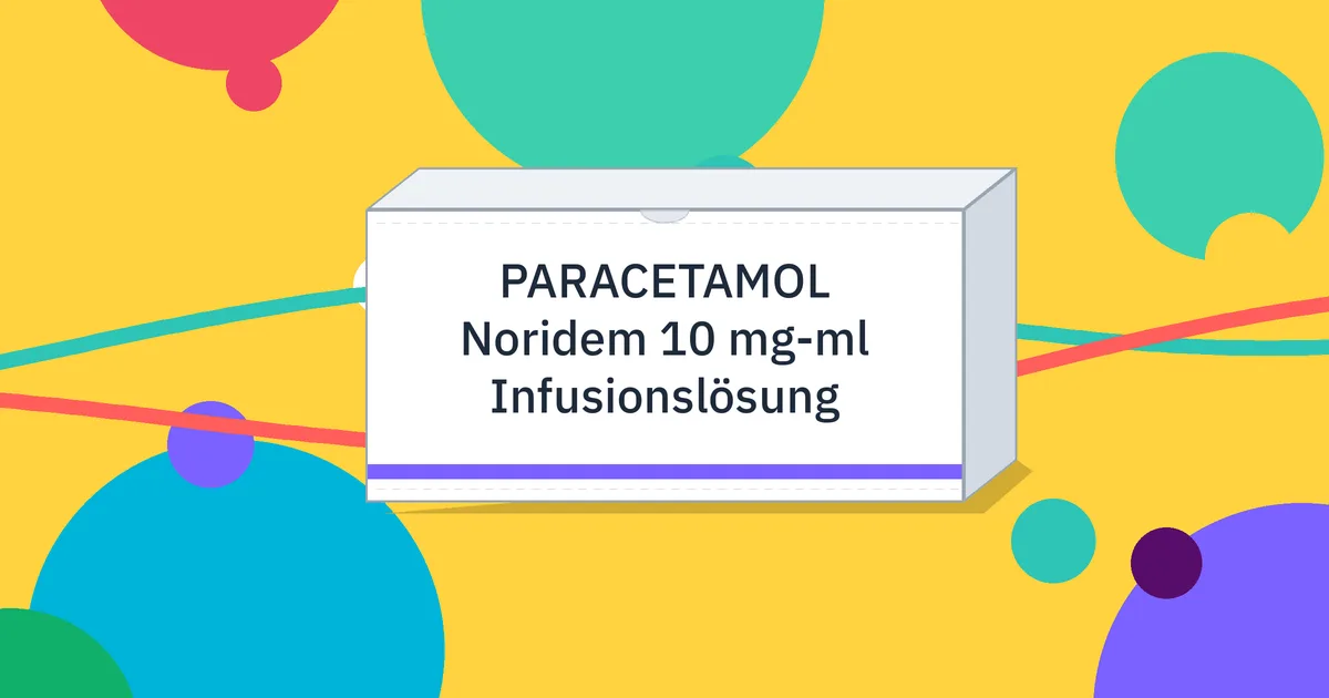 Symbolbild: Packung mit der Aufschrift PARACETAMOL Noridem 10 mg-ml Infusionslösung (PZN 10848636) – Verfügbarkeit und Bezug in Apotheken in Frankfurt am Main