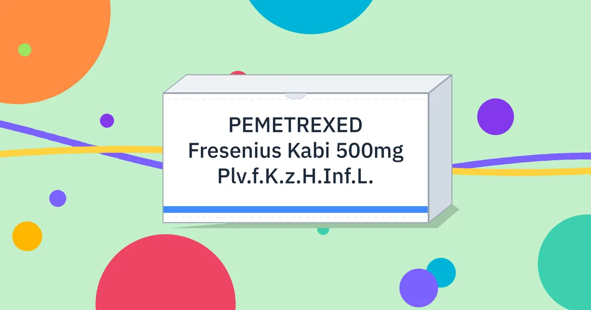 Symbolbild: Packung mit der Aufschrift PEMETREXED Fresenius Kabi 500mg Plv.f.K.z.H.Inf.L. (PZN 15322198) – Verfügbarkeit und Bezug in Apotheken in Frankfurt am Main