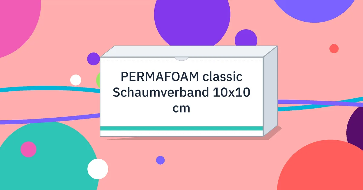 Symbolbild: Packung mit der Aufschrift PERMAFOAM classic Schaumverband 10x10 cm (PZN 19829729) – Verfügbarkeit und Bezug in Apotheken in Frankfurt am Main