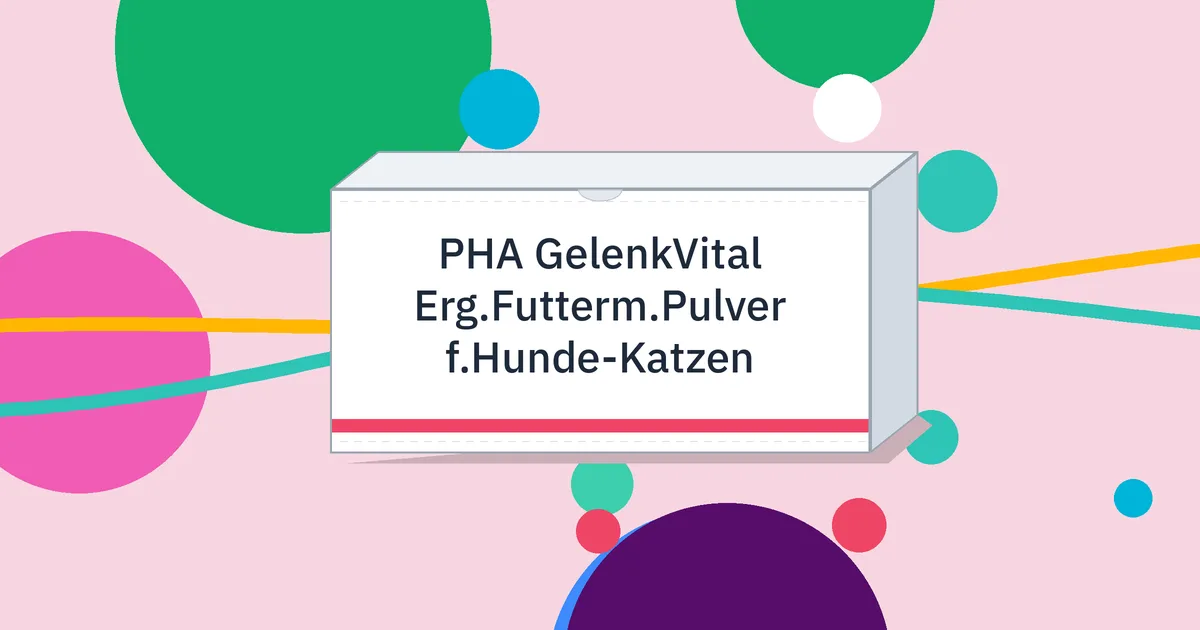 Symbolbild: Packung mit der Aufschrift PHA GelenkVital Erg.Futterm.Pulver f.Hunde-Katzen (PZN 19068791) – Verfügbarkeit und Bezug in Apotheken in Frankfurt am Main