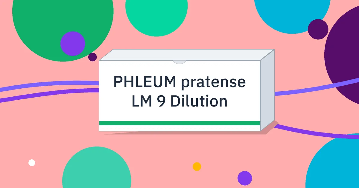 Symbolbild: Packung mit der Aufschrift PHLEUM pratense LM 9 Dilution (PZN 13638750) – Verfügbarkeit und Bezug in Apotheken in Frankfurt am Main