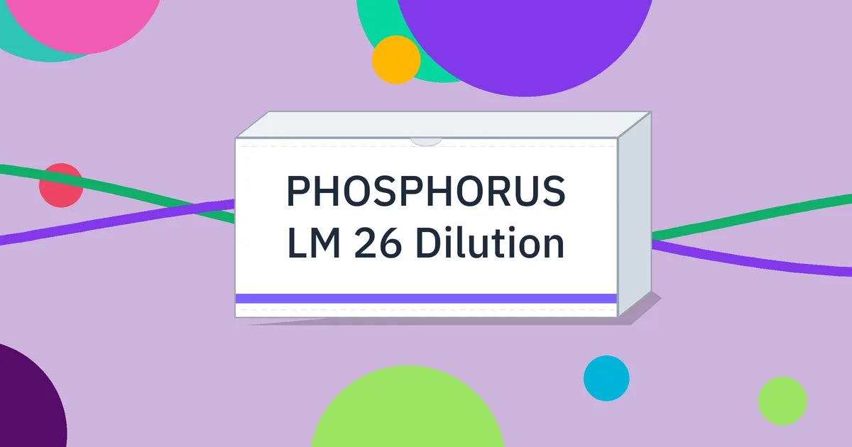 Symbolbild: Packung mit der Aufschrift PHOSPHORUS LM 26 Dilution (PZN 13034176) – Verfügbarkeit und Bezug in Apotheken in Frankfurt am Main