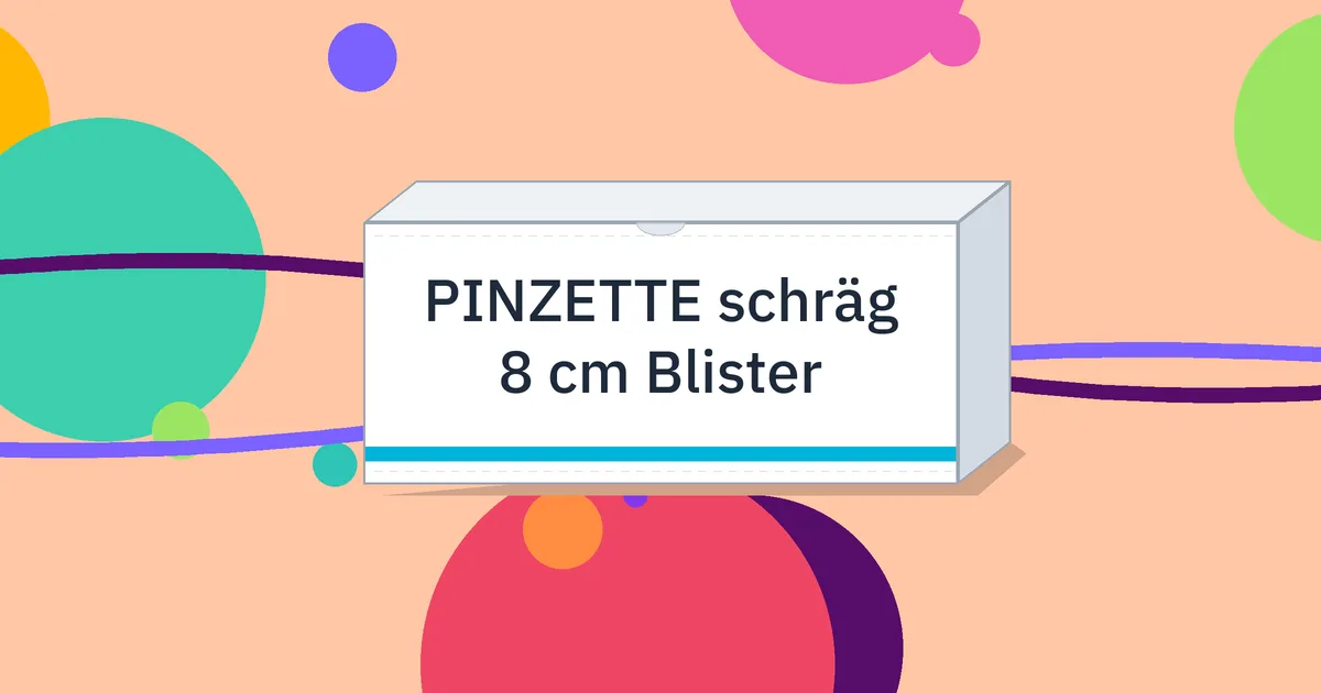 Symbolbild: Packung mit der Aufschrift PINZETTE schräg 8 cm Blister (PZN 10350273) – Verfügbarkeit und Bezug in Apotheken in Frankfurt am Main