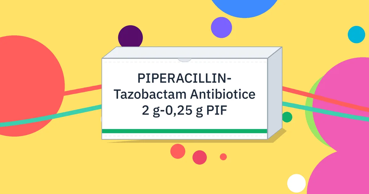 Symbolbild: Packung mit der Aufschrift PIPERACILLIN-Tazobactam Antibiotice 2 g-0,25 g PIF (PZN 19972987) – Verfügbarkeit und Bezug in Apotheken in Frankfurt am Main