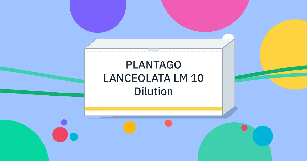 Symbolbild: Packung mit der Aufschrift PLANTAGO LANCEOLATA LM 10 Dilution (PZN 13036755) – Verfügbarkeit und Bezug in Apotheken in Frankfurt am Main