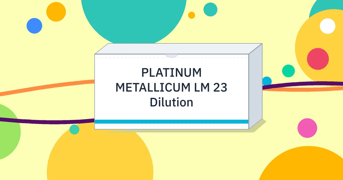 Symbolbild: Packung mit der Aufschrift PLATINUM METALLICUM LM 23 Dilution (PZN 13038493) – Verfügbarkeit und Bezug in Apotheken in Frankfurt am Main