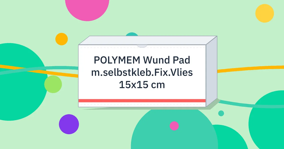 Symbolbild: Packung mit der Aufschrift POLYMEM Wund Pad m.selbstkleb.Fix.Vlies 15x15 cm (PZN 00045244) – Verfügbarkeit und Bezug in Apotheken in Frankfurt am Main