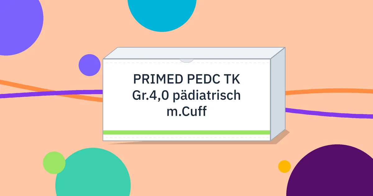 Symbolbild: Packung mit der Aufschrift PRIMED PEDC TK Gr.4,0 pädiatrisch m.Cuff (PZN 11108858) – Verfügbarkeit und Bezug in Apotheken in Frankfurt am Main