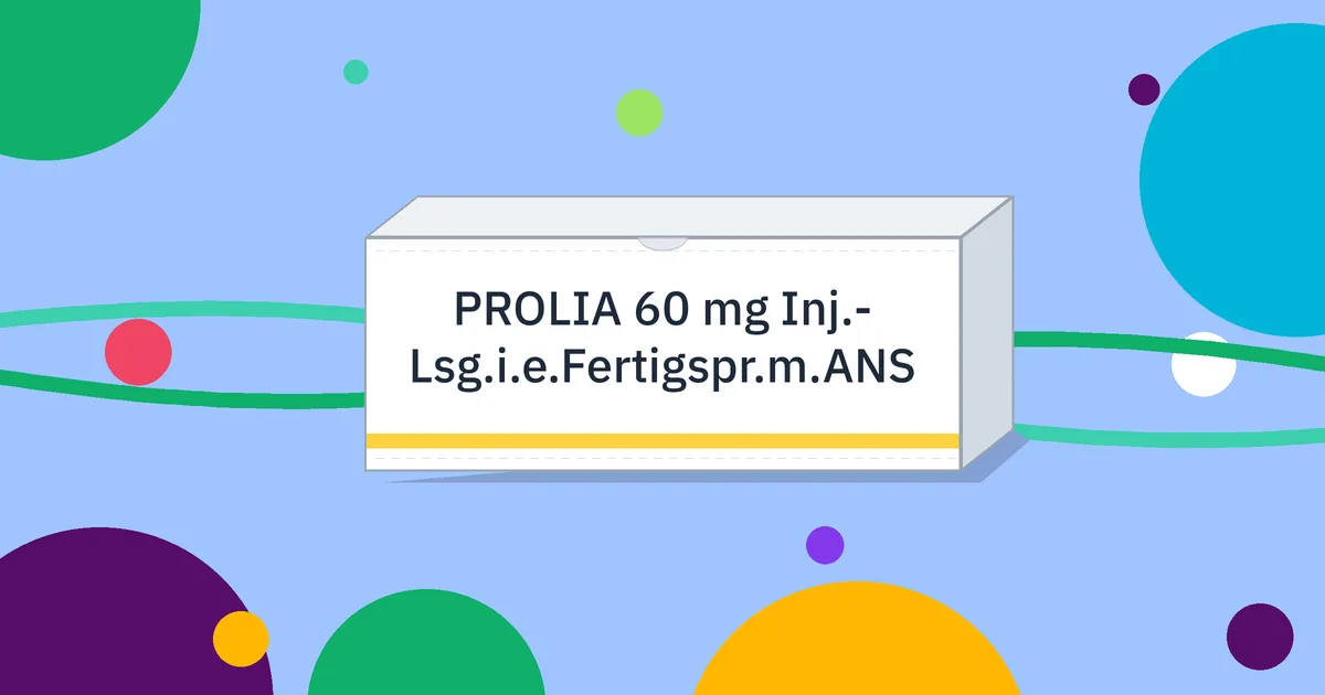 Symbolbild: Packung mit der Aufschrift PROLIA 60 mg Inj.-Lsg.i.e.Fertigspr.m.ANS (PZN 09920920) – Verfügbarkeit und Bezug in Apotheken in Frankfurt am Main