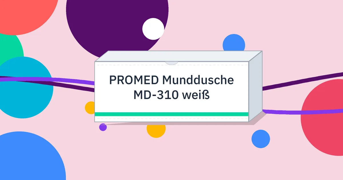 Symbolbild: Packung mit der Aufschrift PROMED Munddusche MD-310 weiß (PZN 20837817) – Verfügbarkeit und Bezug in Apotheken in Frankfurt am Main