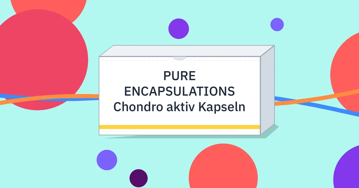 Symbolbild: Packung mit der Aufschrift PURE ENCAPSULATIONS Chondro aktiv Kapseln (PZN 18037297) – Verfügbarkeit und Bezug in Apotheken in Frankfurt am Main