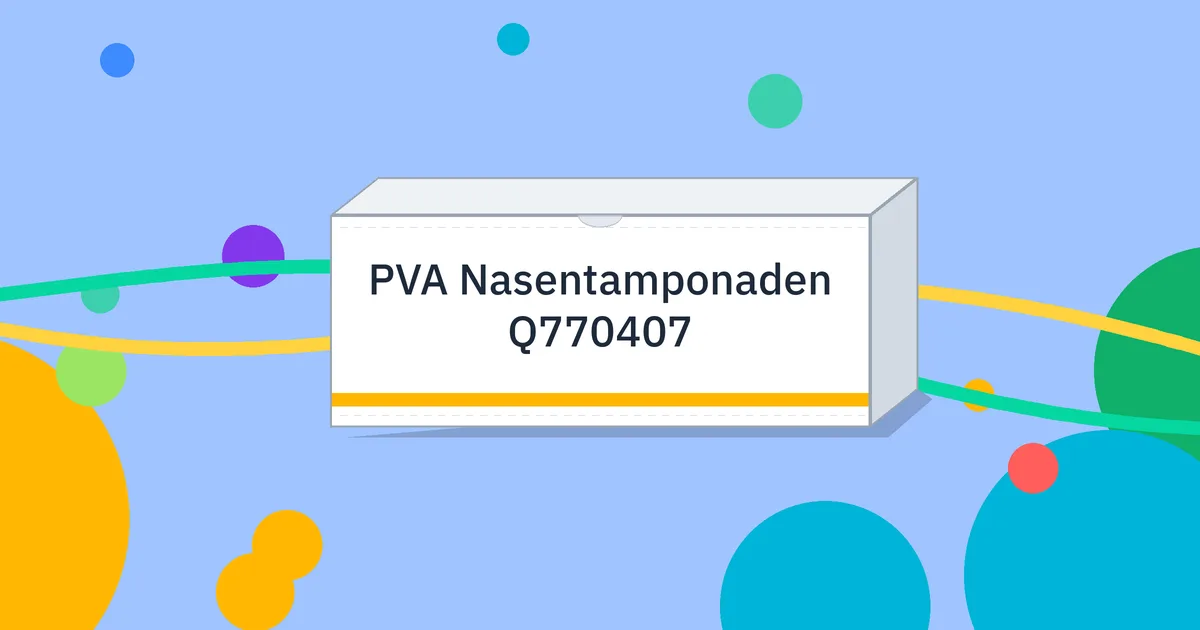 Symbolbild: Packung mit der Aufschrift PVA Nasentamponaden Q770407 (PZN 09006010) – Verfügbarkeit und Bezug in Apotheken in Frankfurt am Main