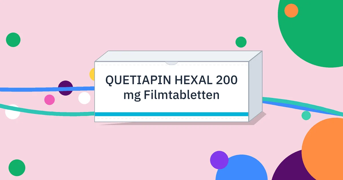 Symbolbild: Packung mit der Aufschrift QUETIAPIN HEXAL 200 mg Filmtabletten (PZN 09339237) – Verfügbarkeit und Bezug in Apotheken in Frankfurt am Main
