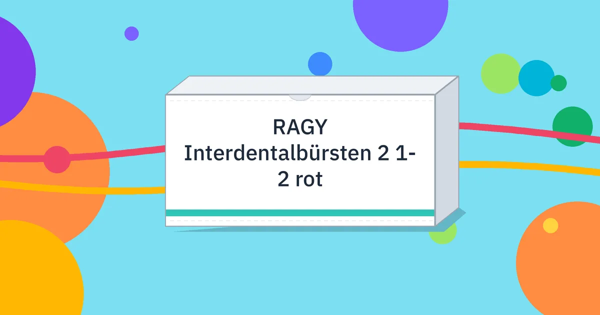 Symbolbild: Packung mit der Aufschrift RAGY Interdentalbürsten 2 1-2 rot (PZN 07496949) – Verfügbarkeit und Bezug in Apotheken in Frankfurt am Main