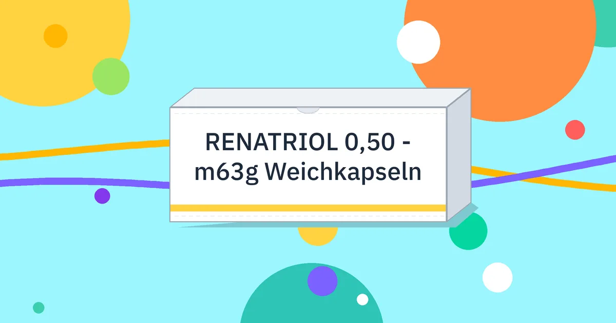 Symbolbild: Packung mit der Aufschrift RENATRIOL 0,50 -m63g Weichkapseln (PZN 03222238) – Verfügbarkeit und Bezug in Apotheken in Frankfurt am Main