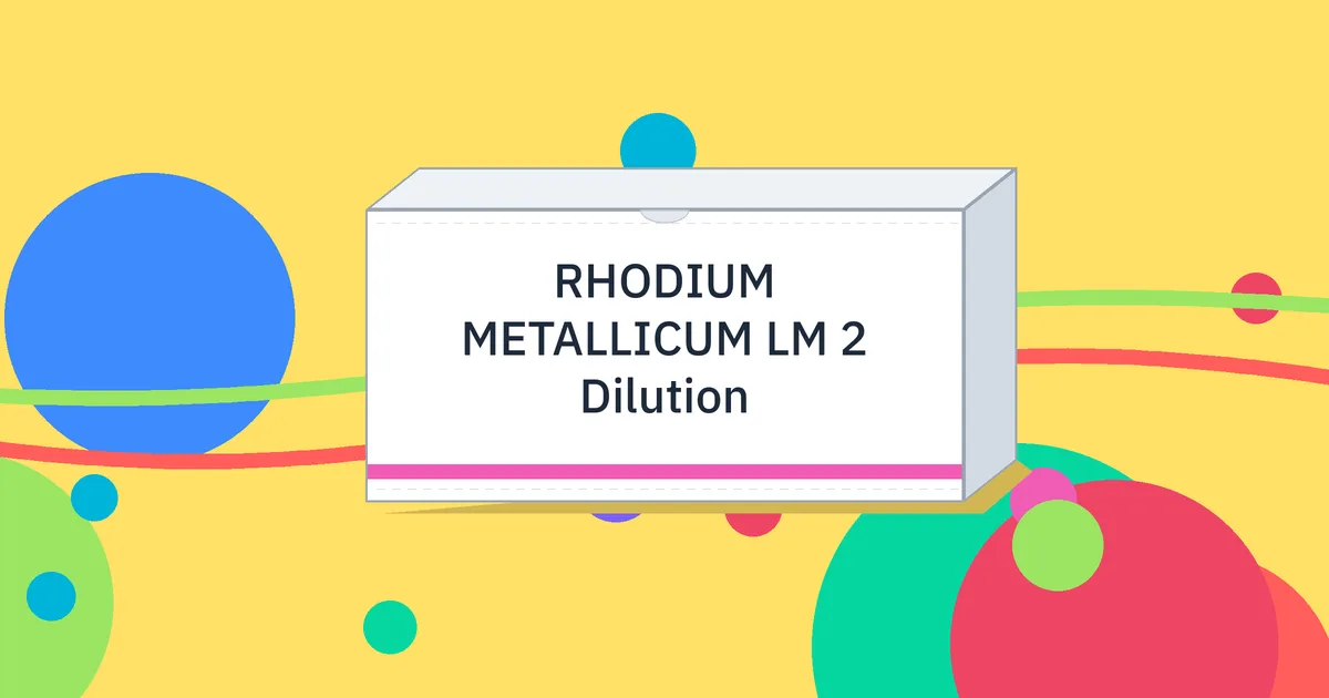 Symbolbild: Packung mit der Aufschrift RHODIUM METALLICUM LM 2 Dilution (PZN 13050264) – Verfügbarkeit und Bezug in Apotheken in Frankfurt am Main