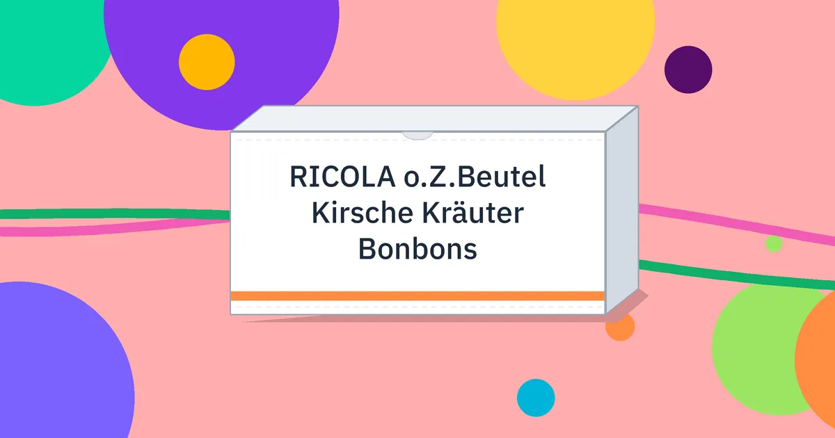 Symbolbild: Packung mit der Aufschrift RICOLA o.Z.Beutel Kirsche Kräuter Bonbons (PZN 19400995) – Verfügbarkeit und Bezug in Apotheken in Frankfurt am Main