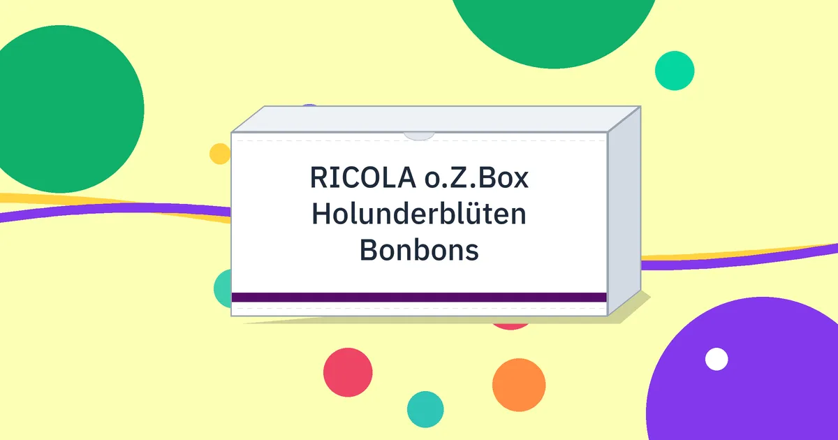 Symbolbild: Packung mit der Aufschrift RICOLA o.Z.Box Holunderblüten Bonbons (PZN 02258458) – Verfügbarkeit und Bezug in Apotheken in Frankfurt am Main