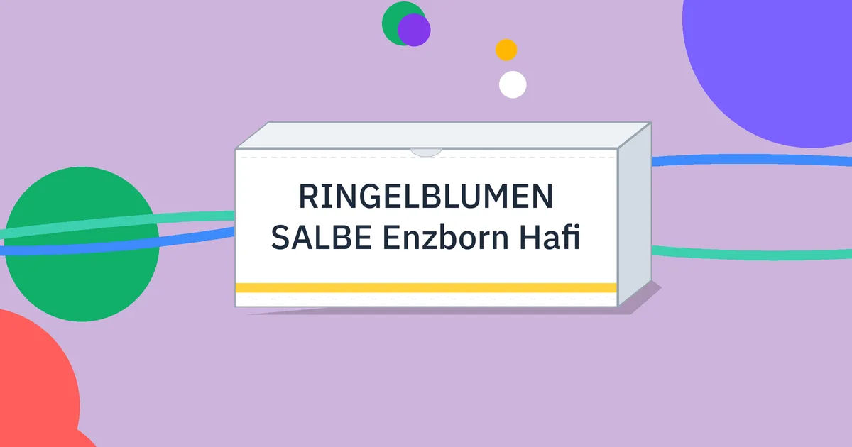 Symbolbild: Packung mit der Aufschrift RINGELBLUMEN SALBE Enzborn Hafi (PZN 14372596) – Verfügbarkeit und Bezug in Apotheken in Frankfurt am Main