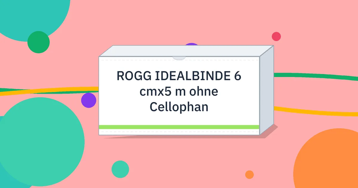 Symbolbild: Packung mit der Aufschrift ROGG IDEALBINDE 6 cmx5 m ohne Cellophan (PZN 16531053) – Verfügbarkeit und Bezug in Apotheken in Frankfurt am Main