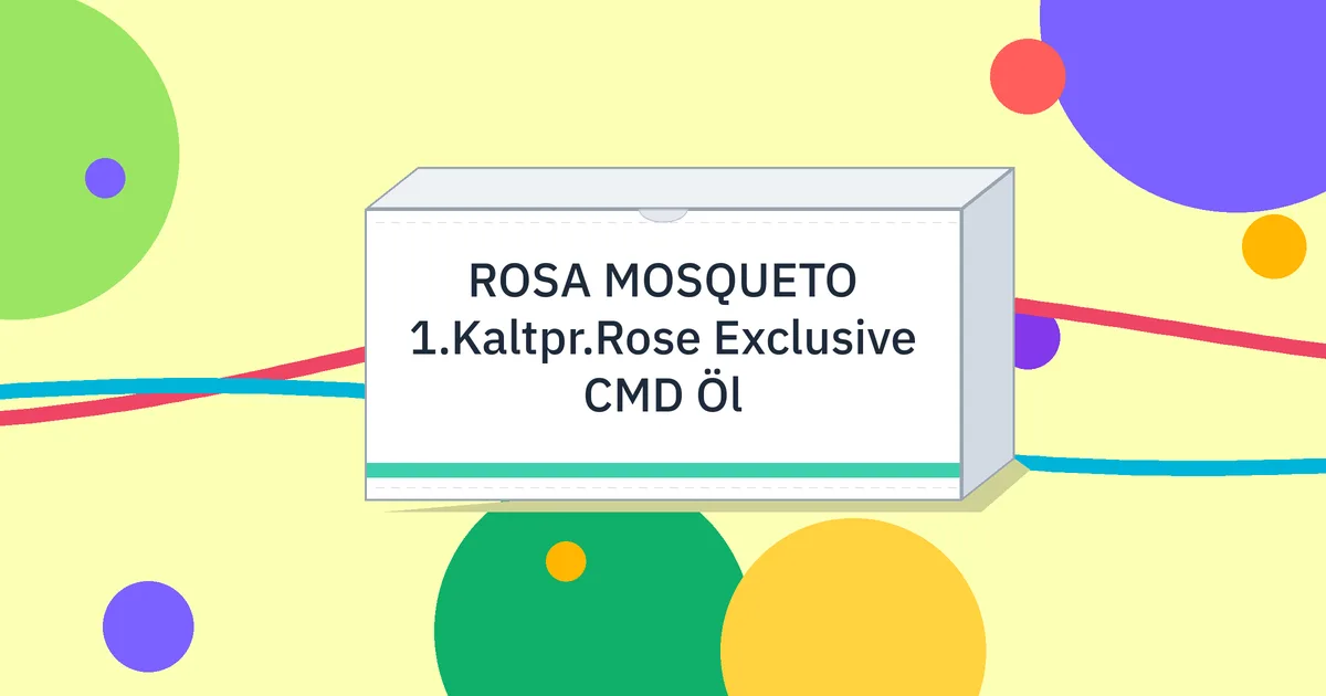 Symbolbild: Packung mit der Aufschrift ROSA MOSQUETO 1.Kaltpr.Rose Exclusive CMD Öl (PZN 10034460) – Verfügbarkeit und Bezug in Apotheken in Frankfurt am Main