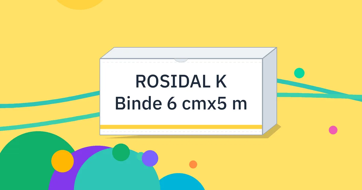 Symbolbild: Packung mit der Aufschrift ROSIDAL K Binde 6 cmx5 m (PZN 18374623) – Verfügbarkeit und Bezug in Apotheken in Frankfurt am Main