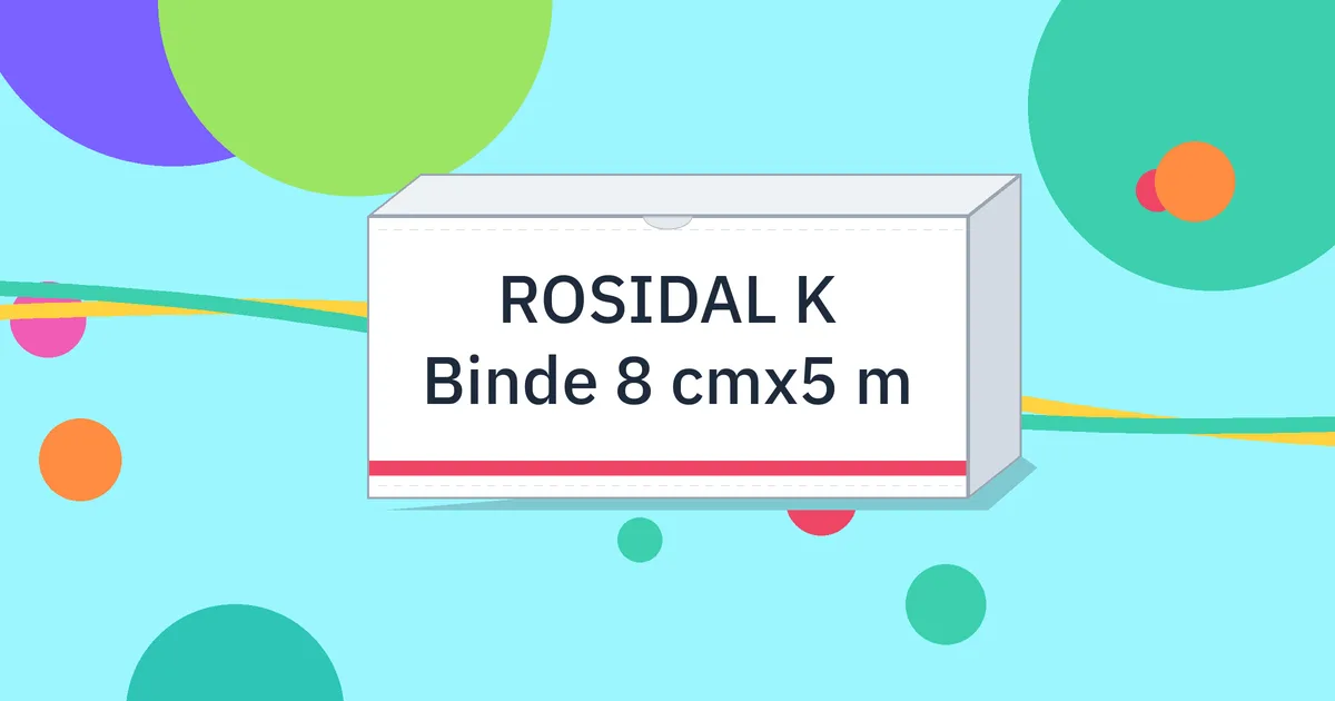 Symbolbild: Packung mit der Aufschrift ROSIDAL K Binde 8 cmx5 m (PZN 16165140) – Verfügbarkeit und Bezug in Apotheken in Frankfurt am Main