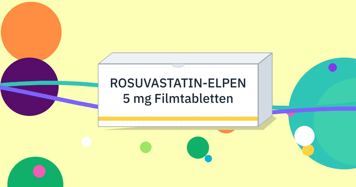 Symbolbild: Packung mit der Aufschrift ROSUVASTATIN-ELPEN 5 mg Filmtabletten (PZN 14166715) – Verfügbarkeit und Bezug in Apotheken in Frankfurt am Main