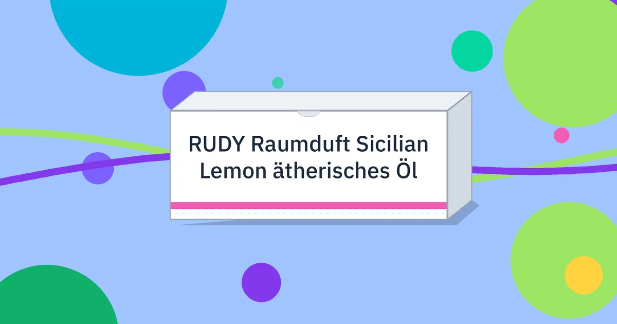 Symbolbild: Packung mit der Aufschrift RUDY Raumduft Sicilian Lemon ätherisches Öl (PZN 19483952) – Verfügbarkeit und Bezug in Apotheken in Frankfurt am Main