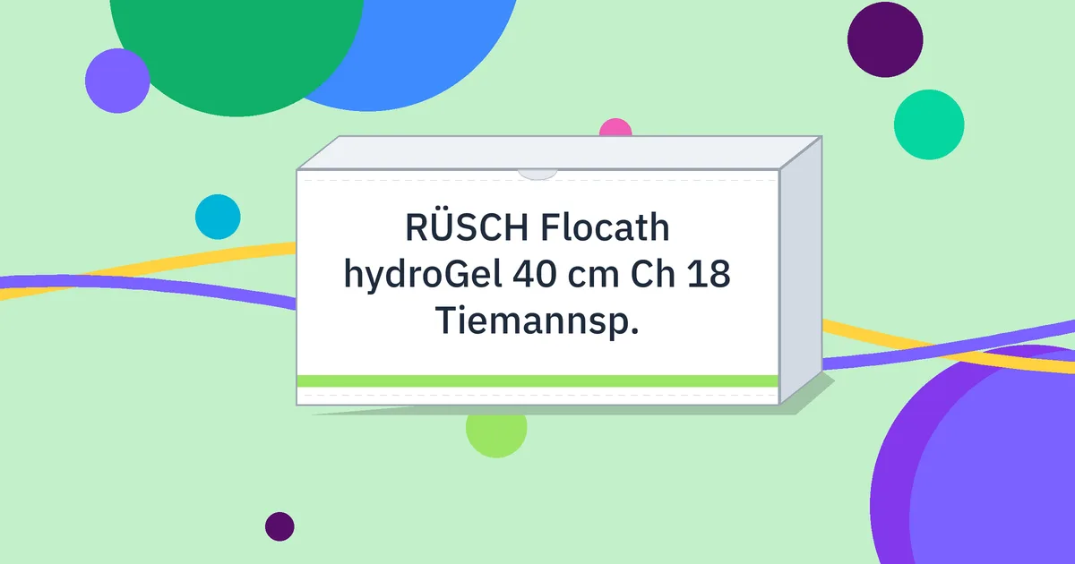 Symbolbild: Packung mit der Aufschrift RÜSCH Flocath hydroGel 40 cm Ch 18 Tiemannsp. (PZN 02163806) – Verfügbarkeit und Bezug in Apotheken in Frankfurt am Main