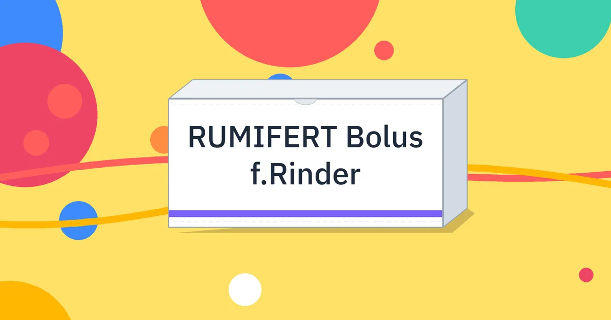 Symbolbild: Packung mit der Aufschrift RUMIFERT Bolus f.Rinder (PZN 04853981) – Verfügbarkeit und Bezug in Apotheken in Frankfurt am Main
