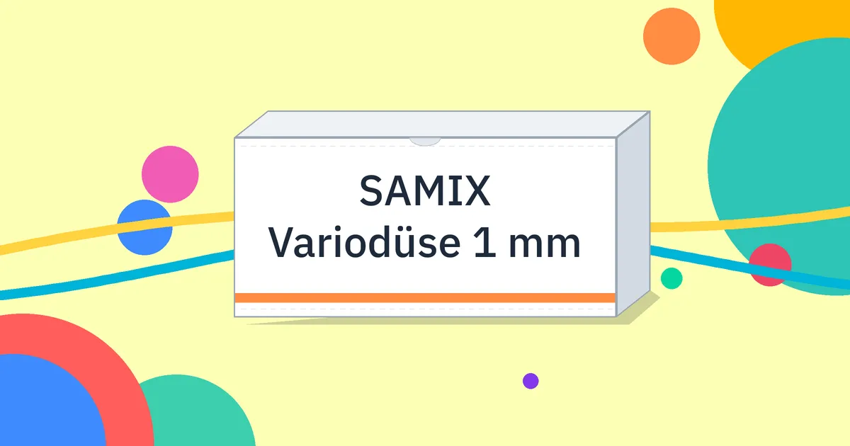 Symbolbild: Packung mit der Aufschrift SAMIX Variodüse 1 mm (PZN 19987546) – Verfügbarkeit und Bezug in Apotheken in Frankfurt am Main