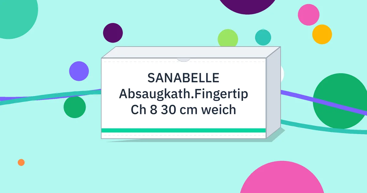 Symbolbild: Packung mit der Aufschrift SANABELLE Absaugkath.Fingertip Ch 8 30 cm weich (PZN 05522915) – Verfügbarkeit und Bezug in Apotheken in Frankfurt am Main