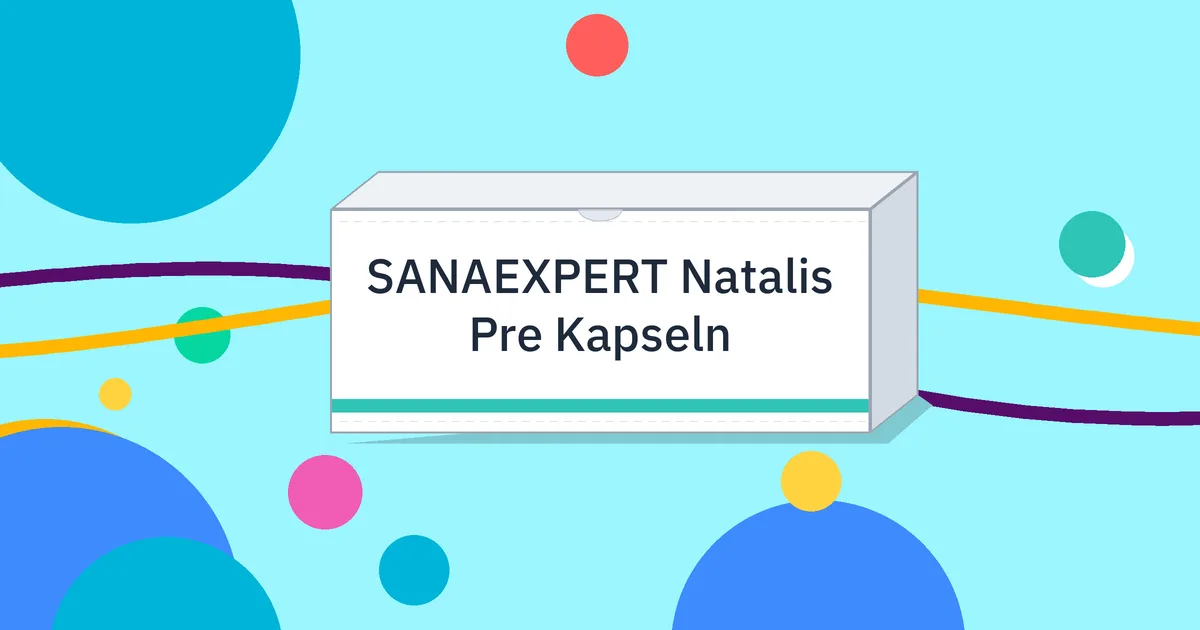 Symbolbild: Packung mit der Aufschrift SANAEXPERT Natalis Pre Kapseln (PZN 13346272) – Verfügbarkeit und Bezug in Apotheken in Frankfurt am Main