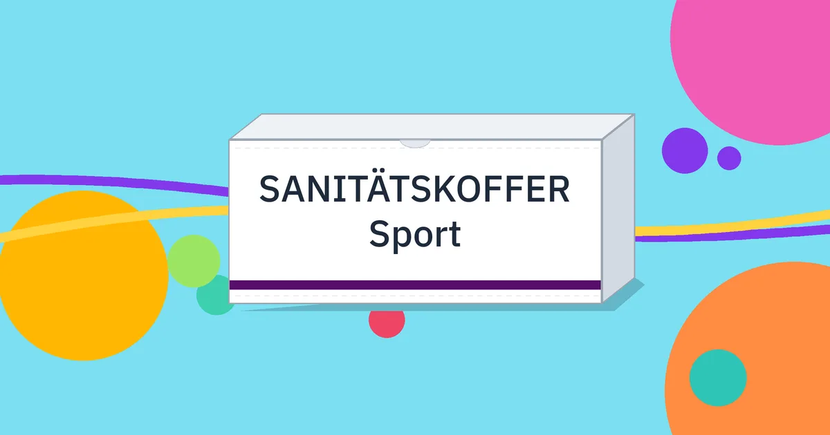 Symbolbild: Packung mit der Aufschrift SANITÄTSKOFFER Sport (PZN 07287625) – Verfügbarkeit und Bezug in Apotheken in Frankfurt am Main