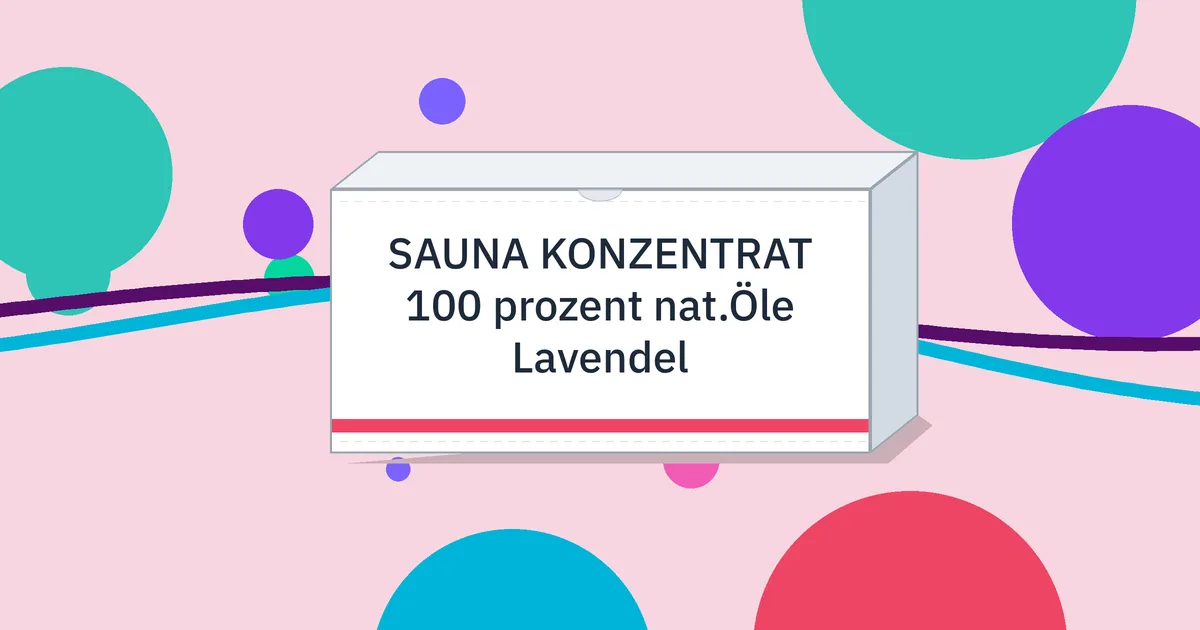 Symbolbild: Packung mit der Aufschrift SAUNA KONZENTRAT 100 prozent nat.Öle Lavendel (PZN 11026592) – Verfügbarkeit und Bezug in Apotheken in Frankfurt am Main