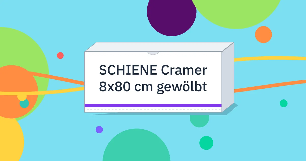 Symbolbild: Packung mit der Aufschrift SCHIENE Cramer 8x80 cm gewölbt (PZN 01736128) – Verfügbarkeit und Bezug in Apotheken in Frankfurt am Main