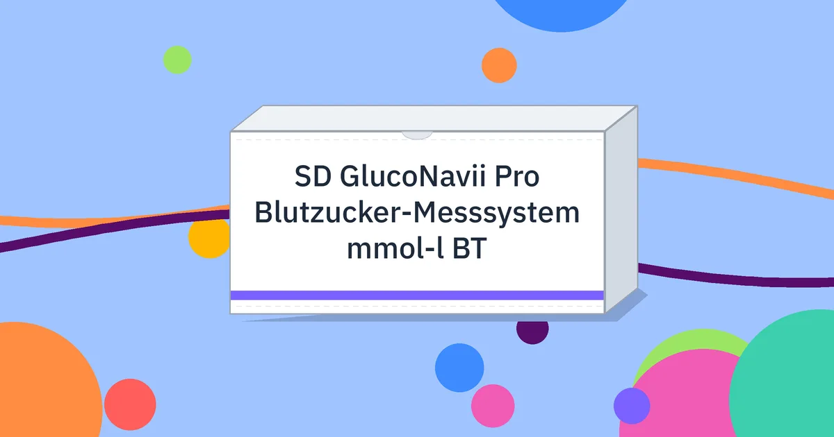 Symbolbild: Packung mit der Aufschrift SD GlucoNavii Pro Blutzucker-Messsystem mmol-l BT (PZN 16581884) – Verfügbarkeit und Bezug in Apotheken in Frankfurt am Main
