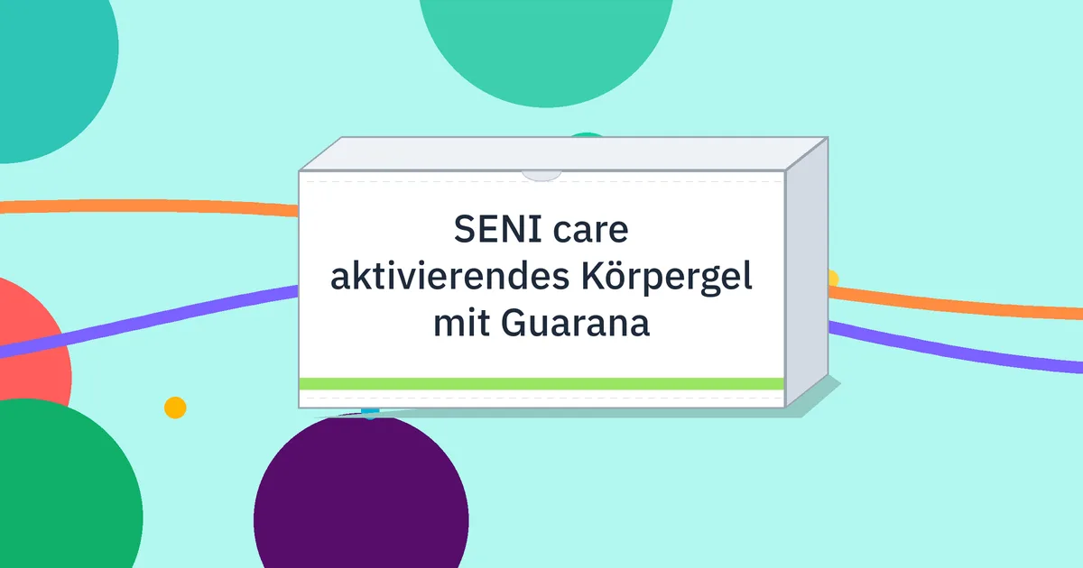 Symbolbild: Packung mit der Aufschrift SENI care aktivierendes Körpergel mit Guarana (PZN 17581828) – Verfügbarkeit und Bezug in Apotheken in Frankfurt am Main